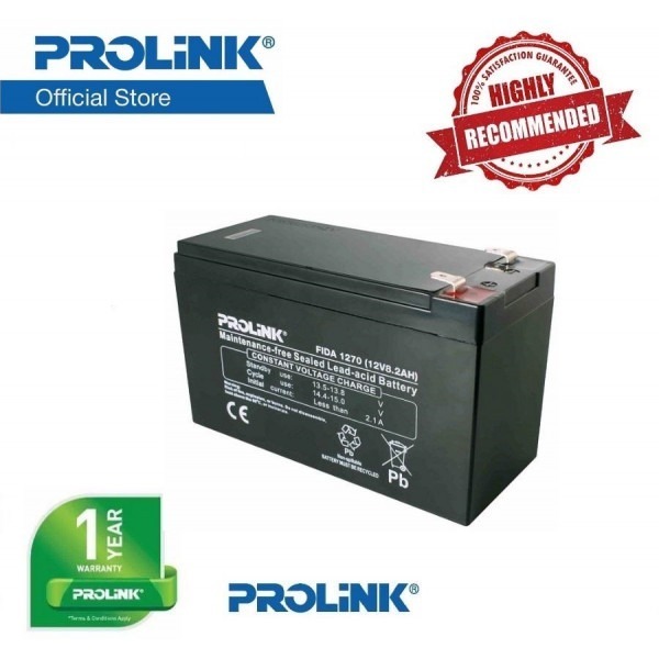 Prolink 12V Maintenance Free VRLA UPS Battery - 8.2AH