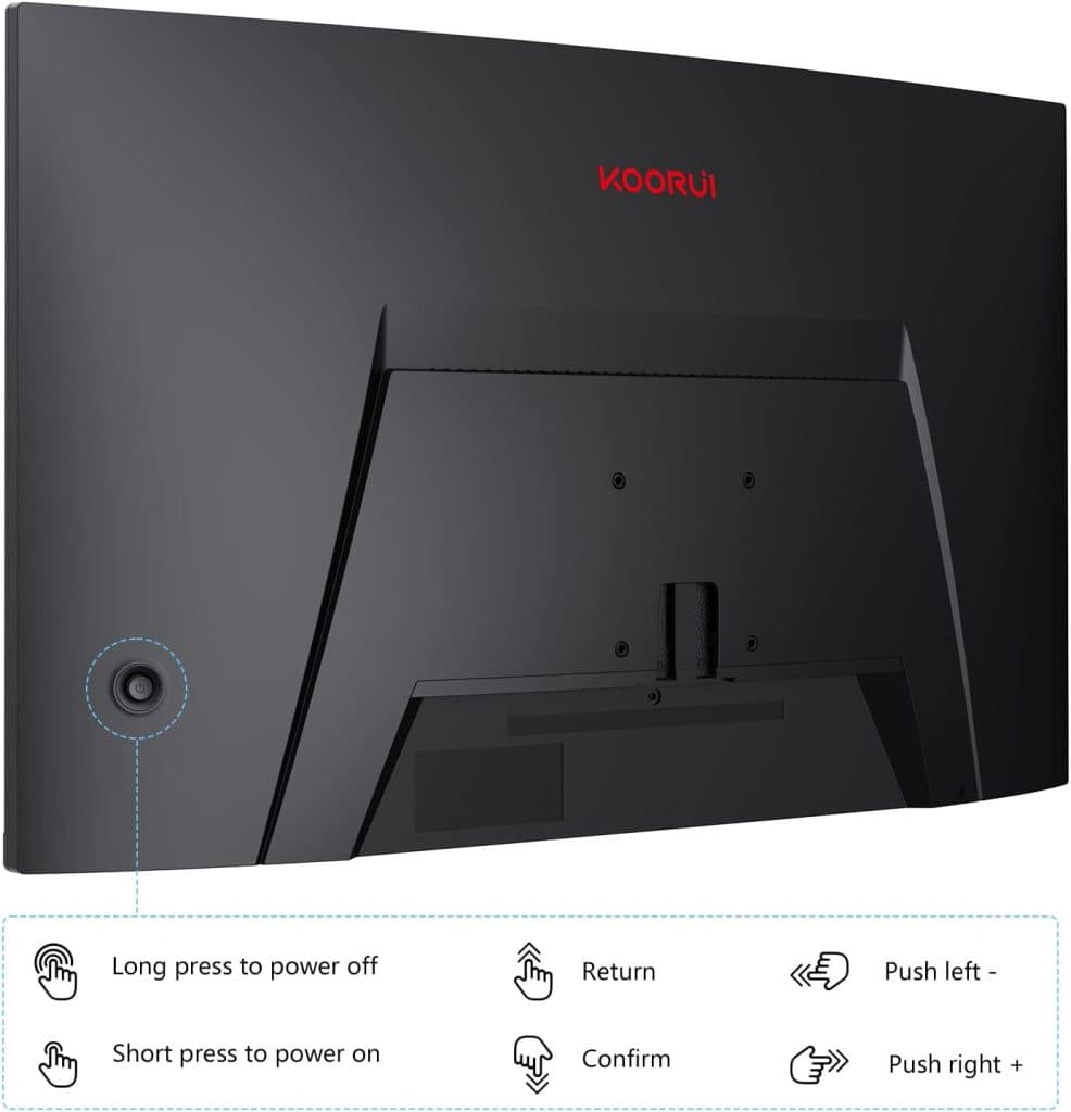 KOORUI 27E6QC 27″ Curved Gaming Monitor | 2K | 2560×1440, AdaptiveSync ...