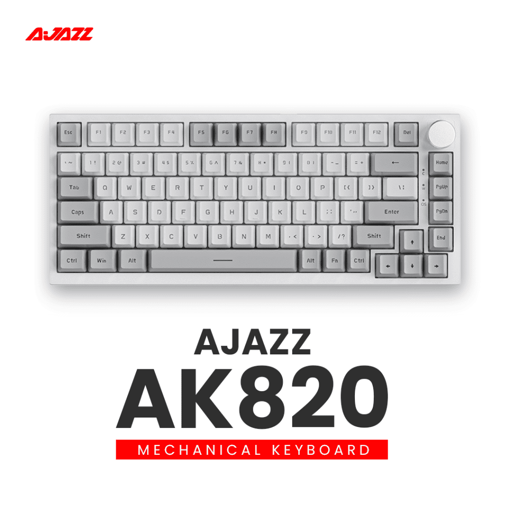 Ajazz AK820 75% Gasket-mounted Type-C Wired Mechanical Keyboard ...